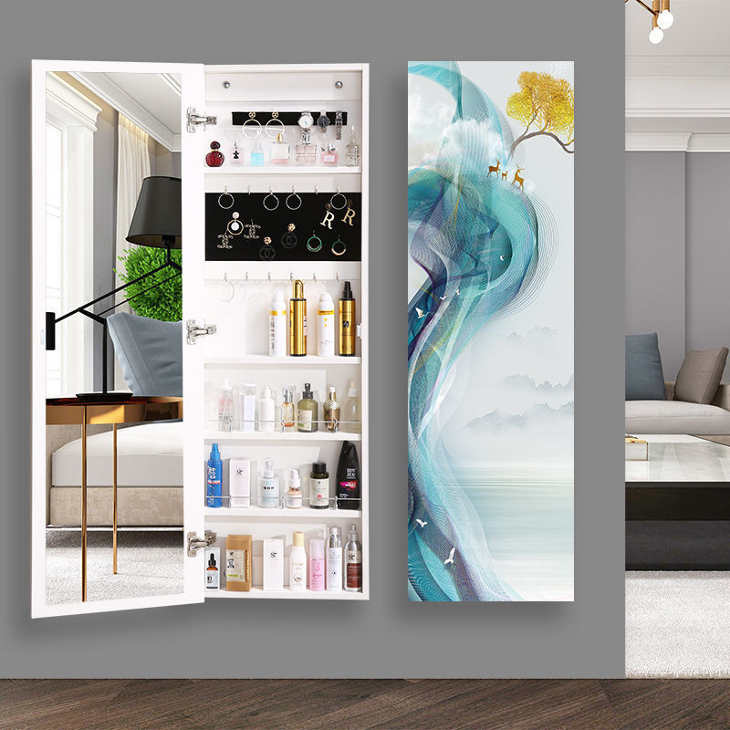 Dressing Mirror Full-Length Mirror Wall-Mounted Storage Cabinet Solid ...