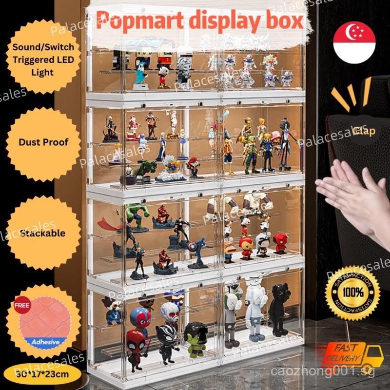 LED Light Popmart Display Box Acrylic Display Case Blind Box Figurine ...