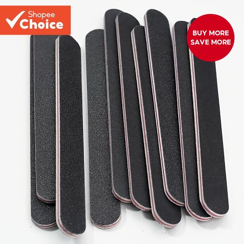 10pcs Black Nail File Manicure Double-Sided Polishing Strip | Shopee ...