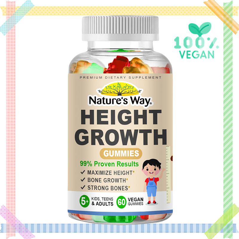 Nature's Way Height Growth Gummies, Calcium, Magnesium, Zinc ...