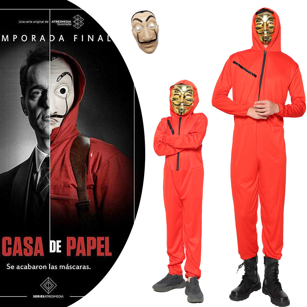 Fast Delivery Men Salvador Dali Face Costume Adult Kids Halloween Party ...