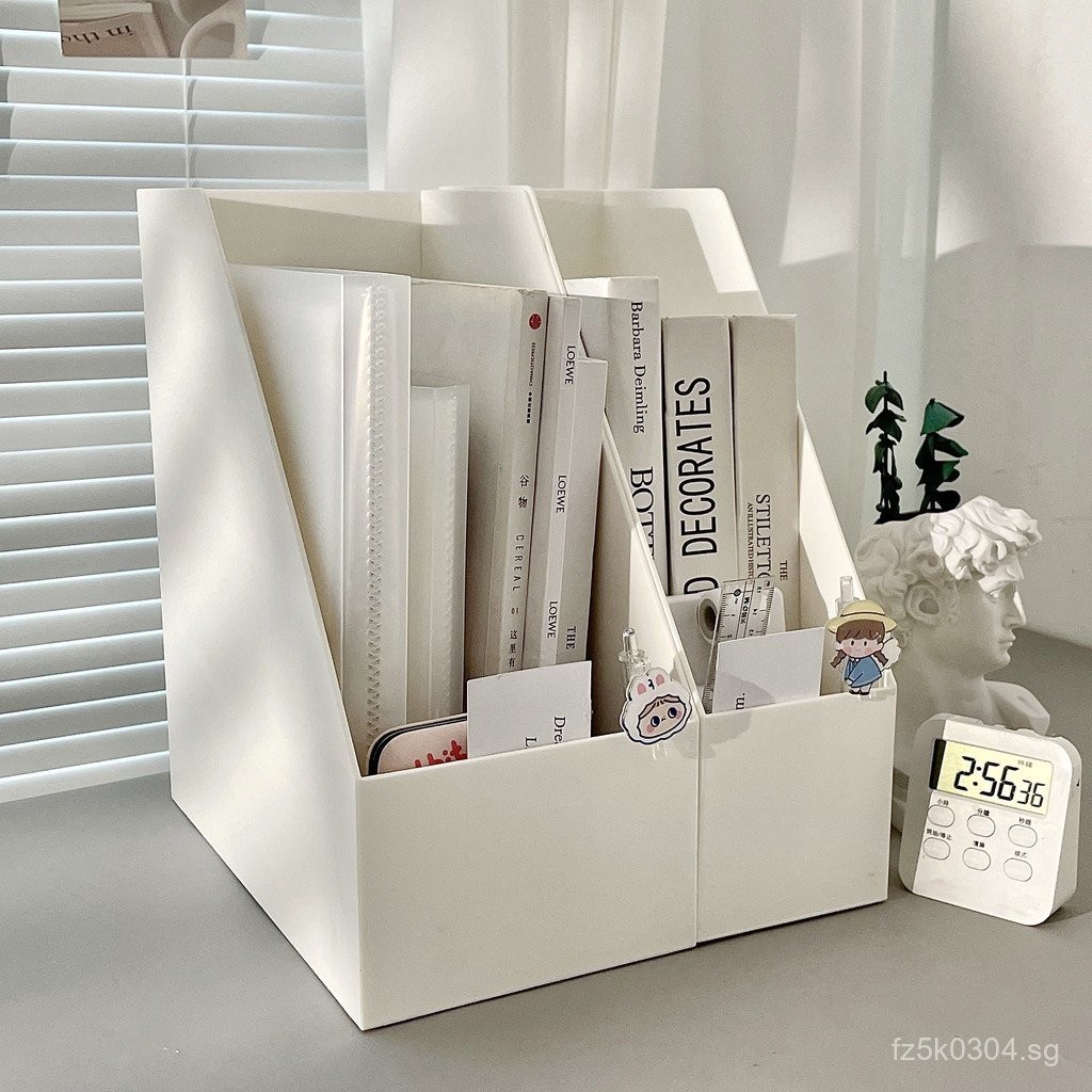 Storage Box File Rack Organizer Book Clip Student Creative Bookend Book ...
