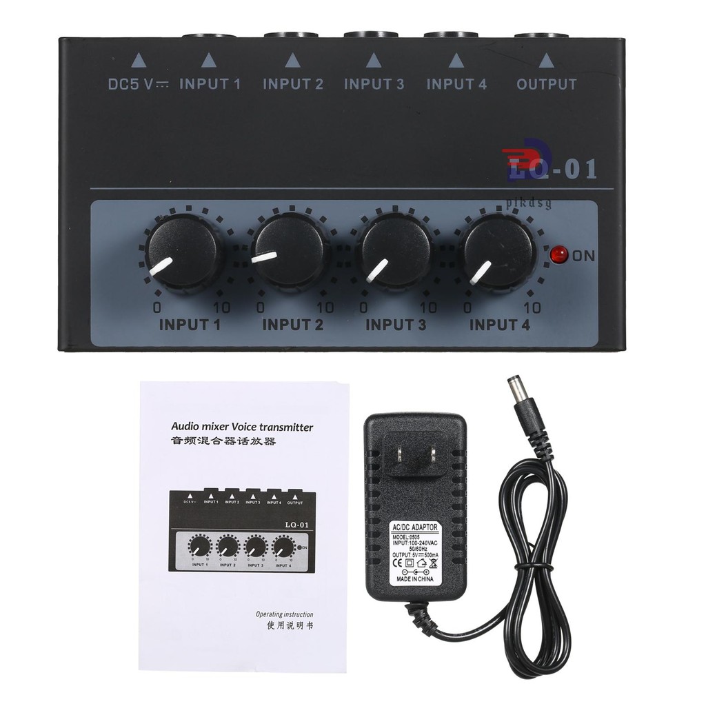 Ultra Low Noise 4 Channel Mixer 4 Input 1 Output DC 5V Portable Mini ...