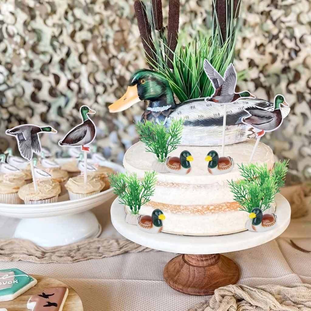 Cheereveal Duck Hunting Cake Figures Decorations - Duck Seaweed Cake ...