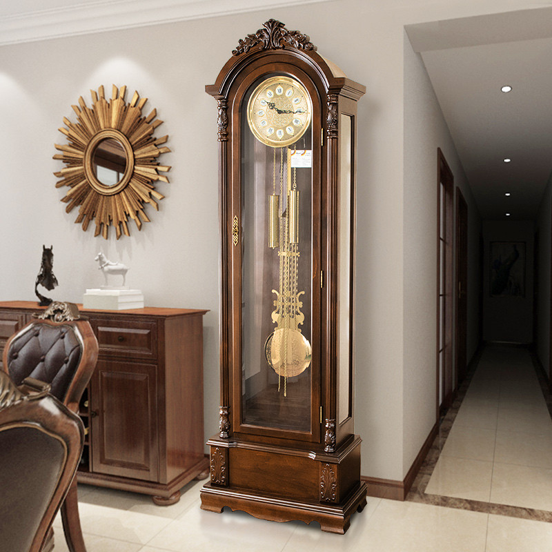 American Retro Mechanical Floor Clock Living Room Decoration Standing ...