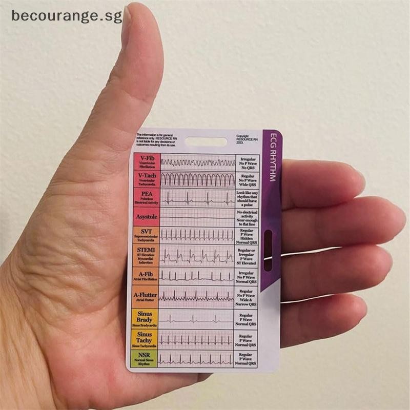 [Bec] ECG/EKG Rhythm Pocket Card Double Sided Design EKG Rhythm ...