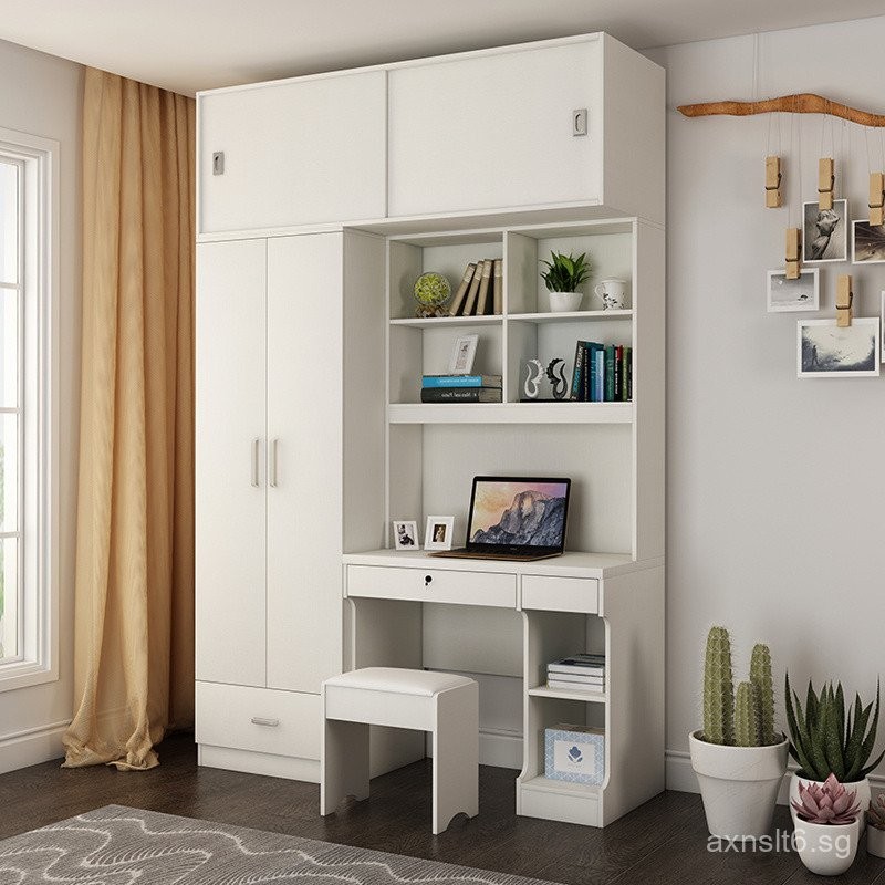 [1074Positive Review]Desktop Computer Desk with Wardrobe and Bookshelf ...