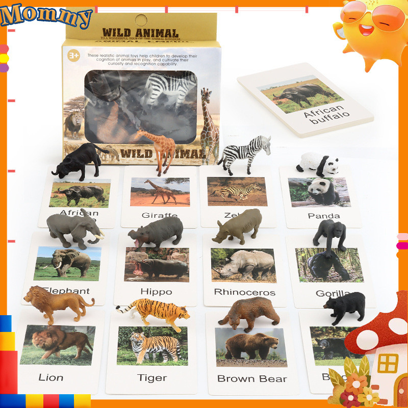 10 types Lifelike Montessori Animal Match Cards Miniature Poultry ...