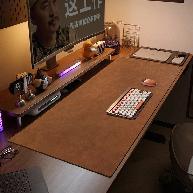 [in stock] Double-Sided Leather Pattern High-End Computer Desk Pad ...