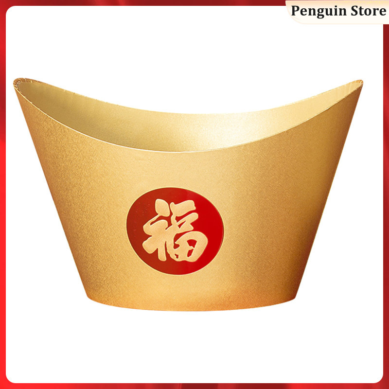 New Year Hug Bucket Miniature Flowers Ingot Shaped Holder Chinese ...