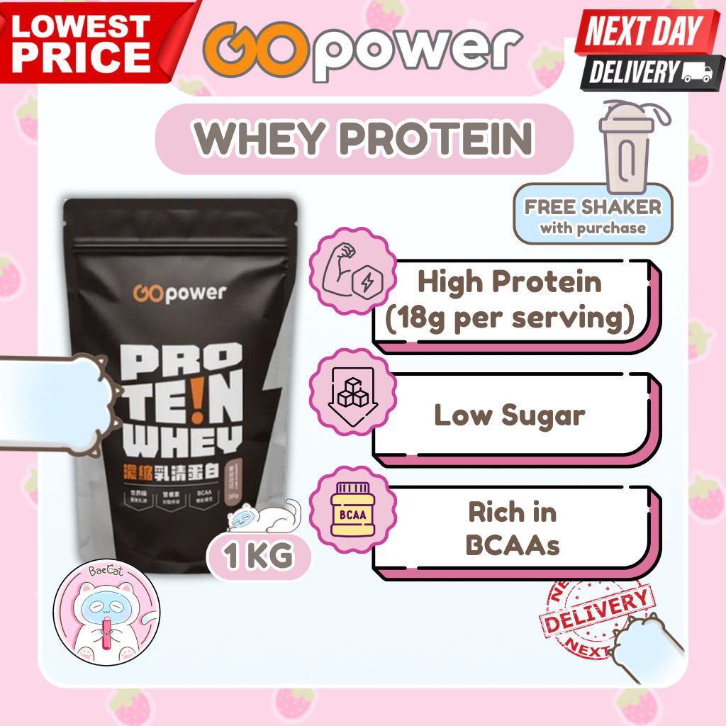 [FREE CREATINE+SHAKER] Lowest Price Taiwan GoPower Whey protein 1kg Build Muscle, High Protein ...
