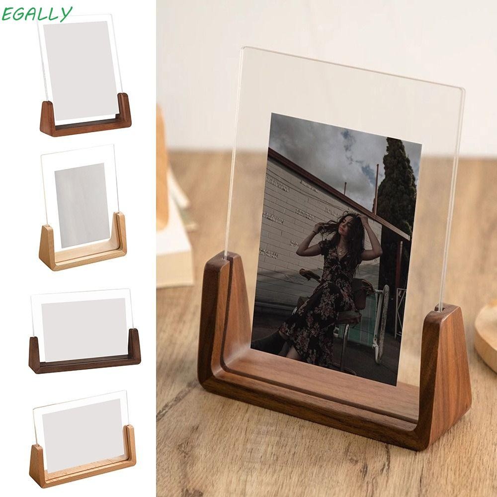 EGALLY Photo Frame, /Beech Acrylic Wood Pictures Frame, Display Rack U ...
