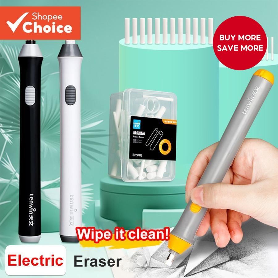 Electric Eraser Thick/Thin Rubber can be Changed Less Rubber Crumbs ...