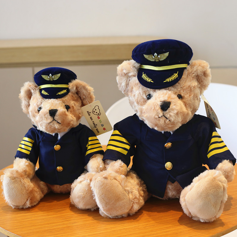 Captain Bear Stewardess Bear Doll Doll Plush Toy Aviation Pilot Uniform ...