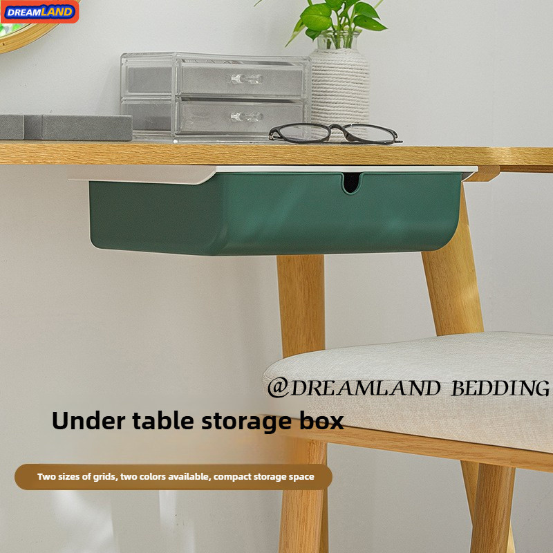 Hidden Storage Box In Table Self Stick Table Storage Drawer Organizer ...
