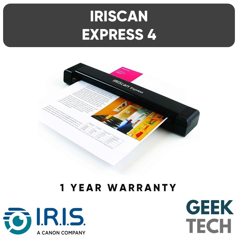 IRIScan Express 4 1200dpi A4 Size Professional Portable Document ...