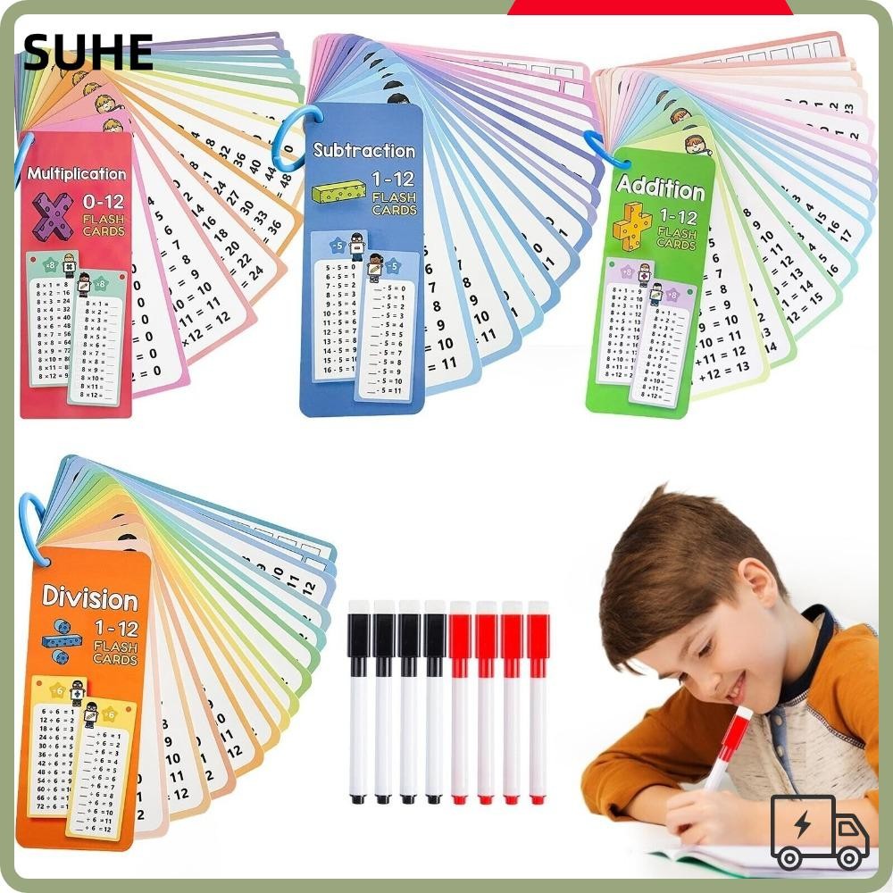 SUHE 15PCS Multiplication Flash Cards, 15cards 1-12 Addition Table ...