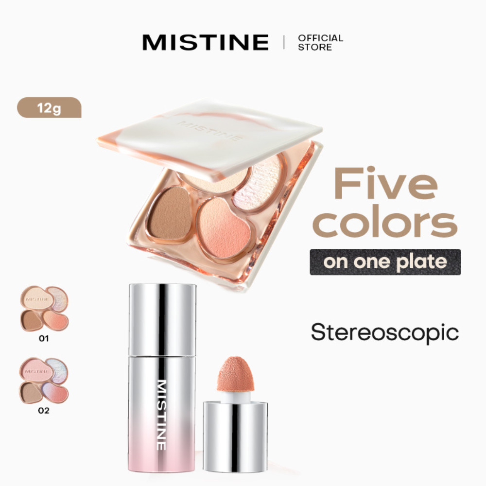 Mistine Thai Milk Liquid Blush+Face Brown Palette Set Fast Coloring Not Easy to Take Off Makeup ...