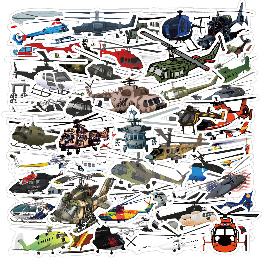 60 pcs Helicopters Waterproof PVC Stickers | Shopee Singapore