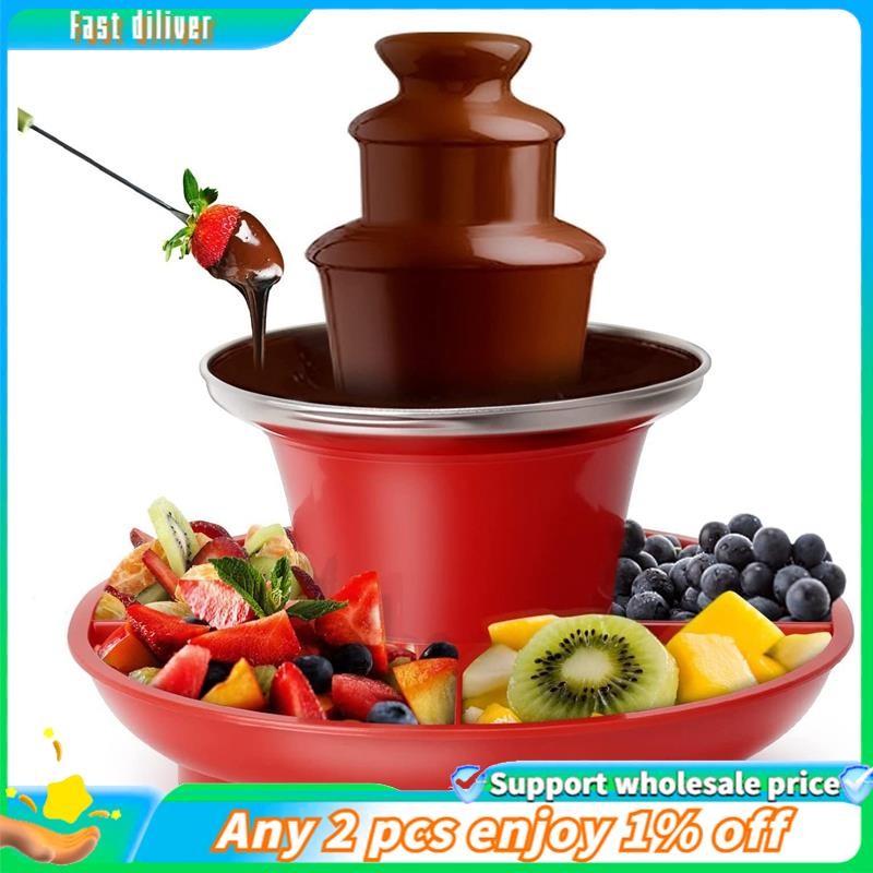 In stock-Chocolate Fountain Mini Fondue Set with Serving Tray Included ...