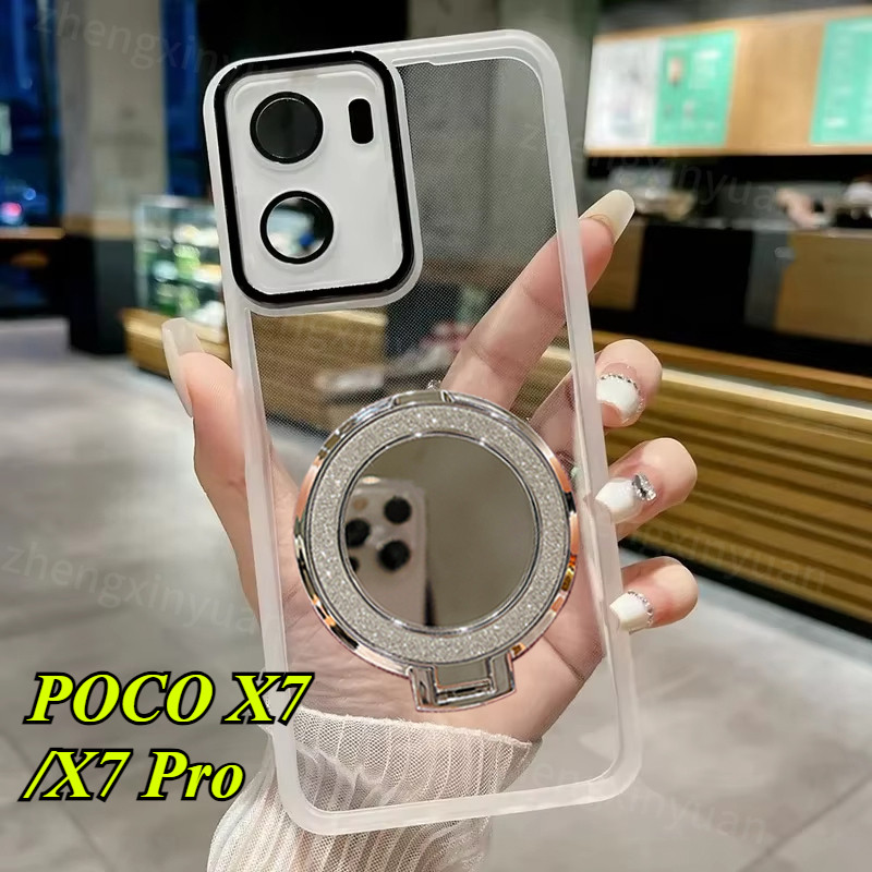 Casing for POCO X7 Pro 5G 2025 Transparent With mirror Ring Magnetic ...