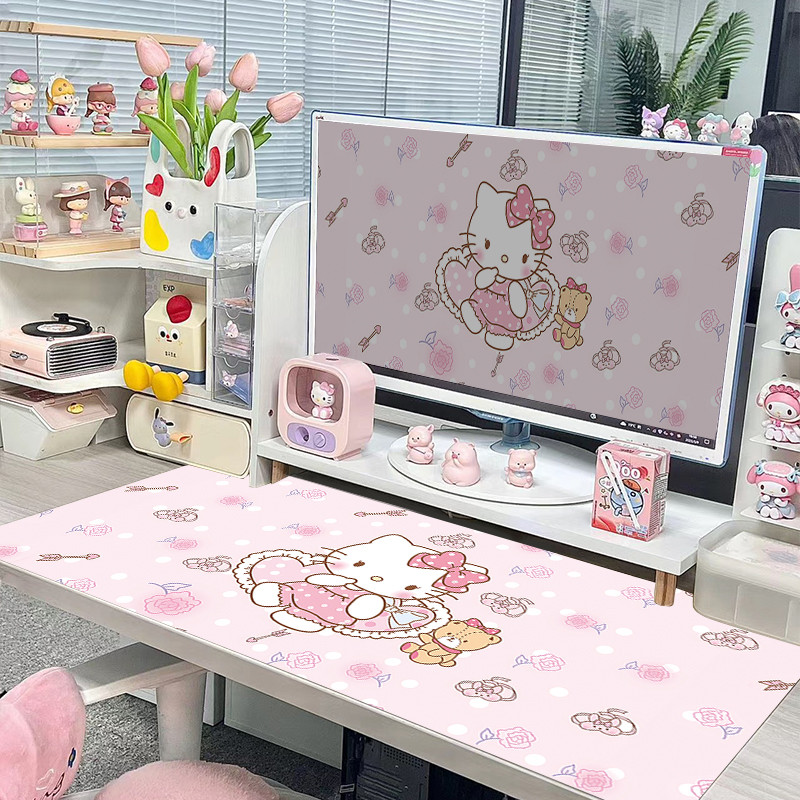 Hello Kitty Mouse Pad Oversized Cute Girl Desk Pad Pink Girl Heart ...