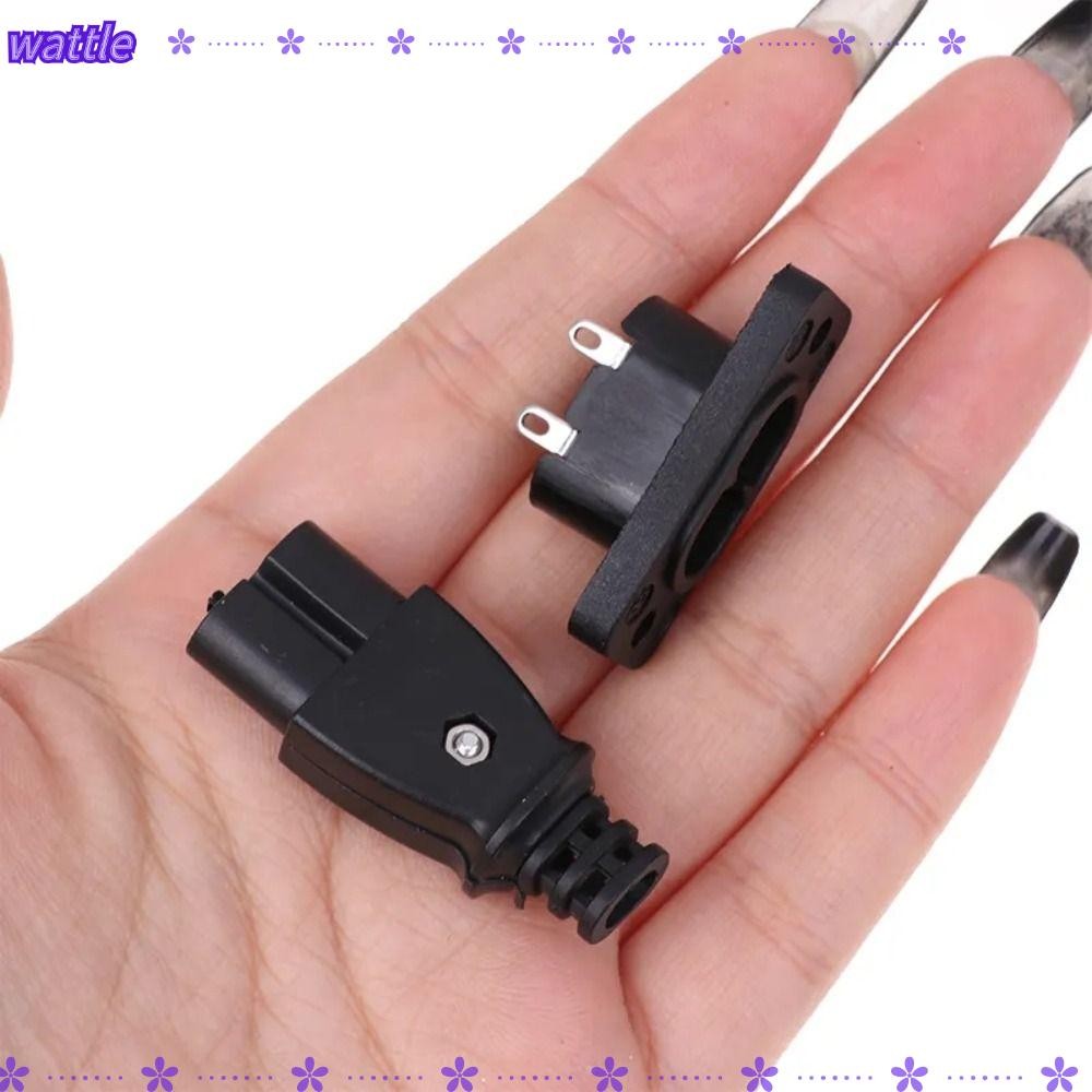 WATTLE C8 Male Power Socket, Detachable AC 2.5A 250V Female Plug, Power ...