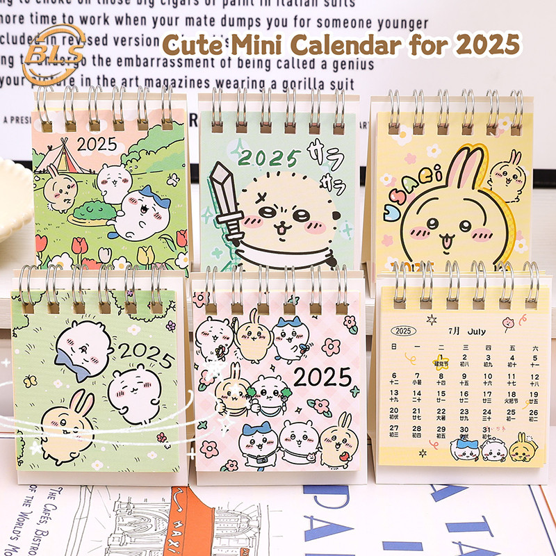 5 Pcs 2025 Cartoon Chiikawa Style Mini Standing Desk Calendar - School ...