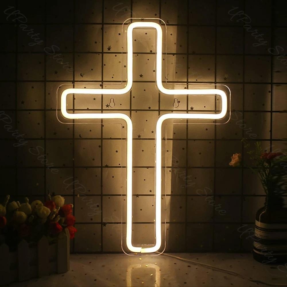 Cross LED Light for Baptism Birthday Decoration 30x40cm Acrylic Cross ...