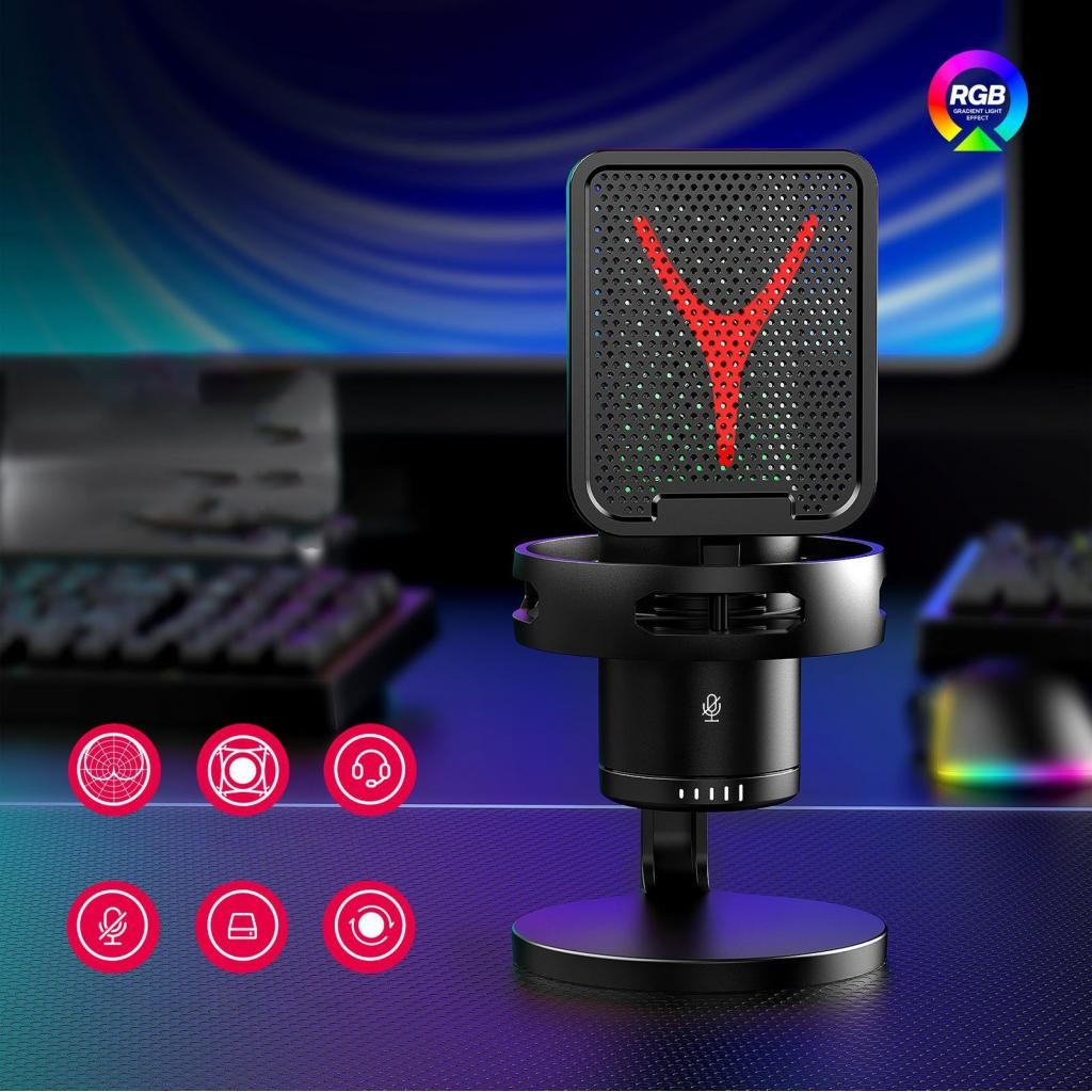 Maib Zopsc RGB Gaming Microphone USB PC Mic with Removable Pop Filter ...
