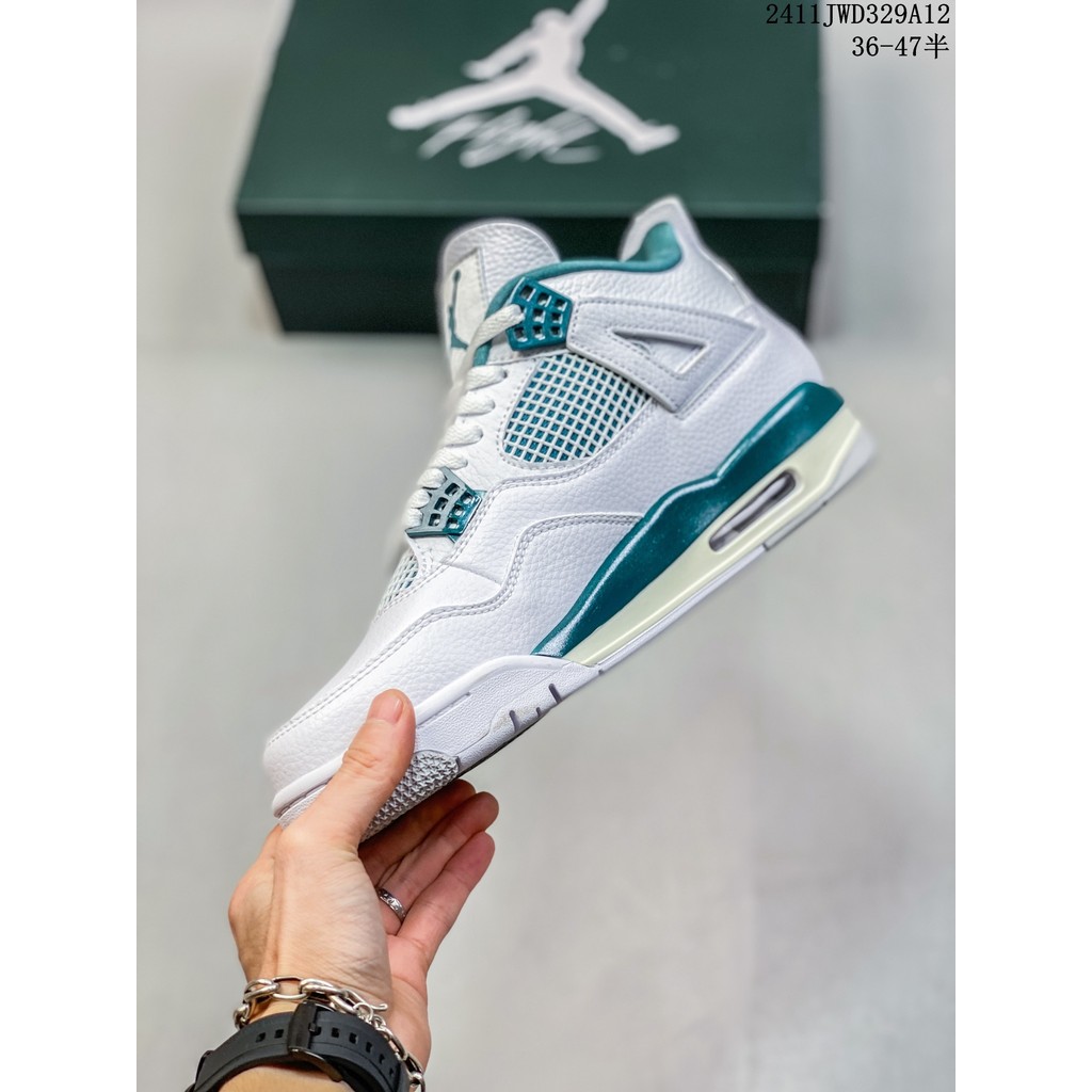 Nike Air Jordan 4 Retro OG Michael Jordan AJ4 white and green mid-top ...