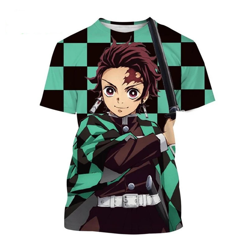 2025 Unisex Demon Slayer 3D Printed T-Shirts Tanjiro and Nezuko Anime ...