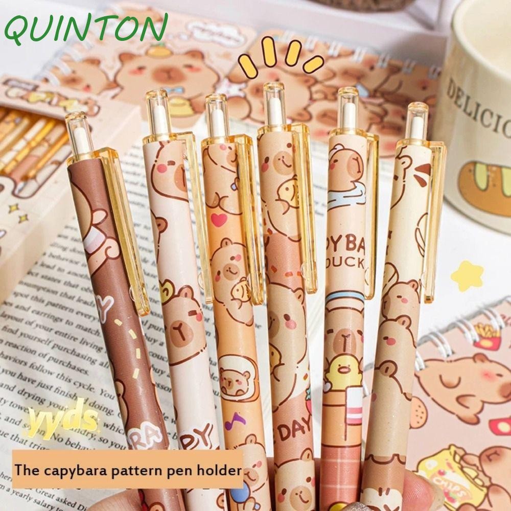 QUINTON 6PCS Capybara Gel Pen, Kawaii Cartoon Cute Writing Pen, INS ...