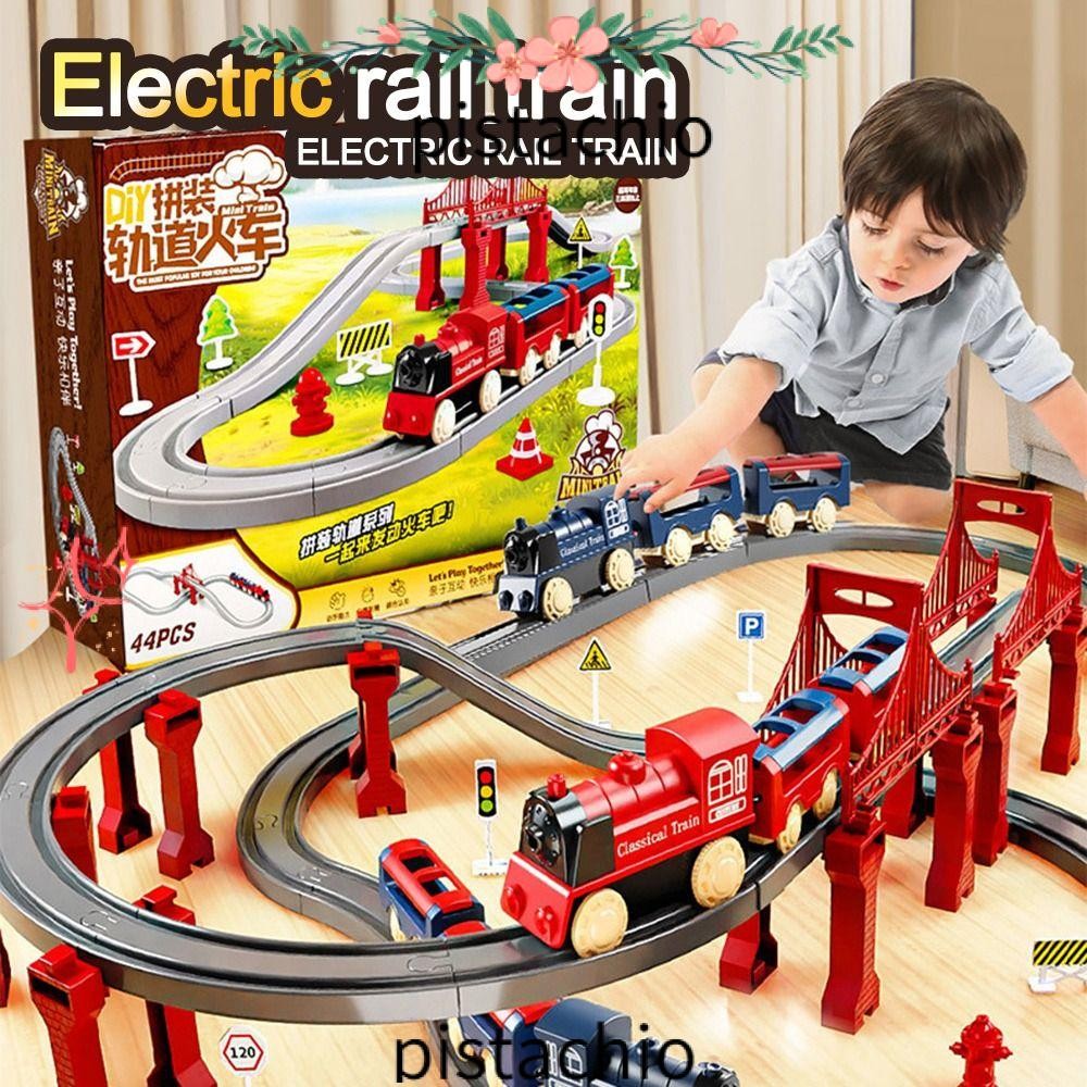 PISTACHIO 44/70 Pcs Train Tracks Toy, DIY Electric Mini Train Set ...