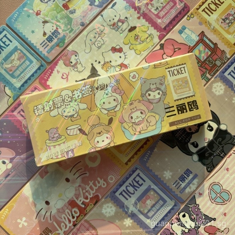 Sanrio Long Laser Ticket Bookmark Kuromi kitty Cat and Dog Cinnamoroll ...