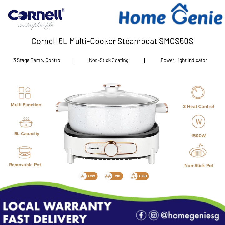 Cornell CMCS50S Steamboat Multi Cooker 5.0L // Non-Stick Coating Pot ...