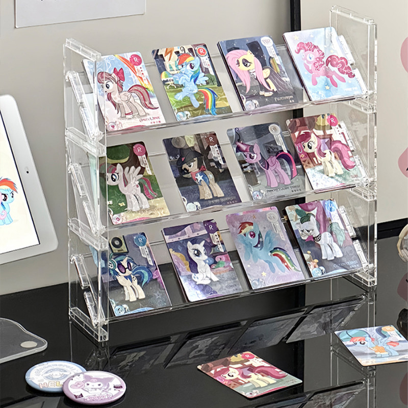 Card display stand acrylic transparent stepped desktop card sorting box ...