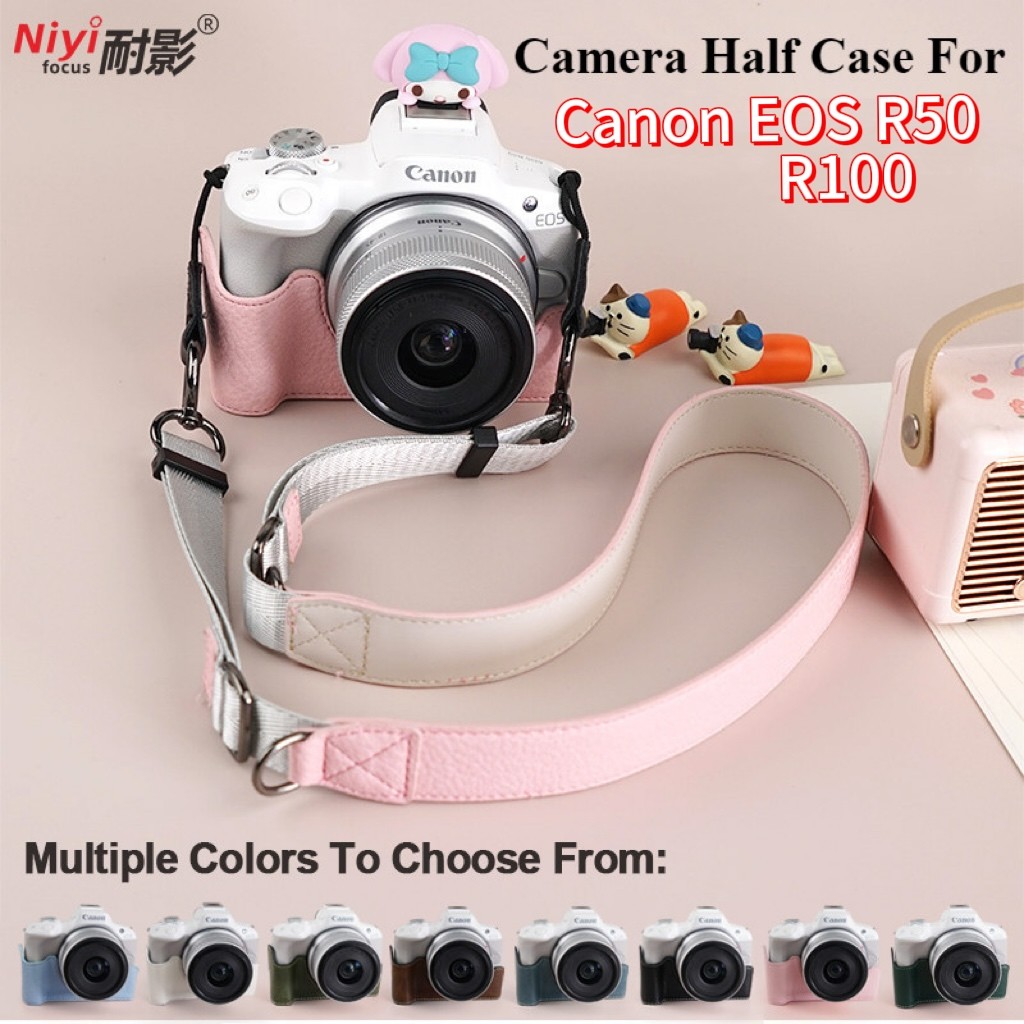 PU Leather Base Case Canon EOS R50 R100 Protective Camera Half Body ...