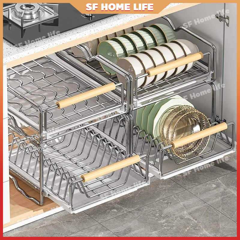 SF kitchen cabinet Storage organiser Drawer shelf 304 Stainless Steel ...
