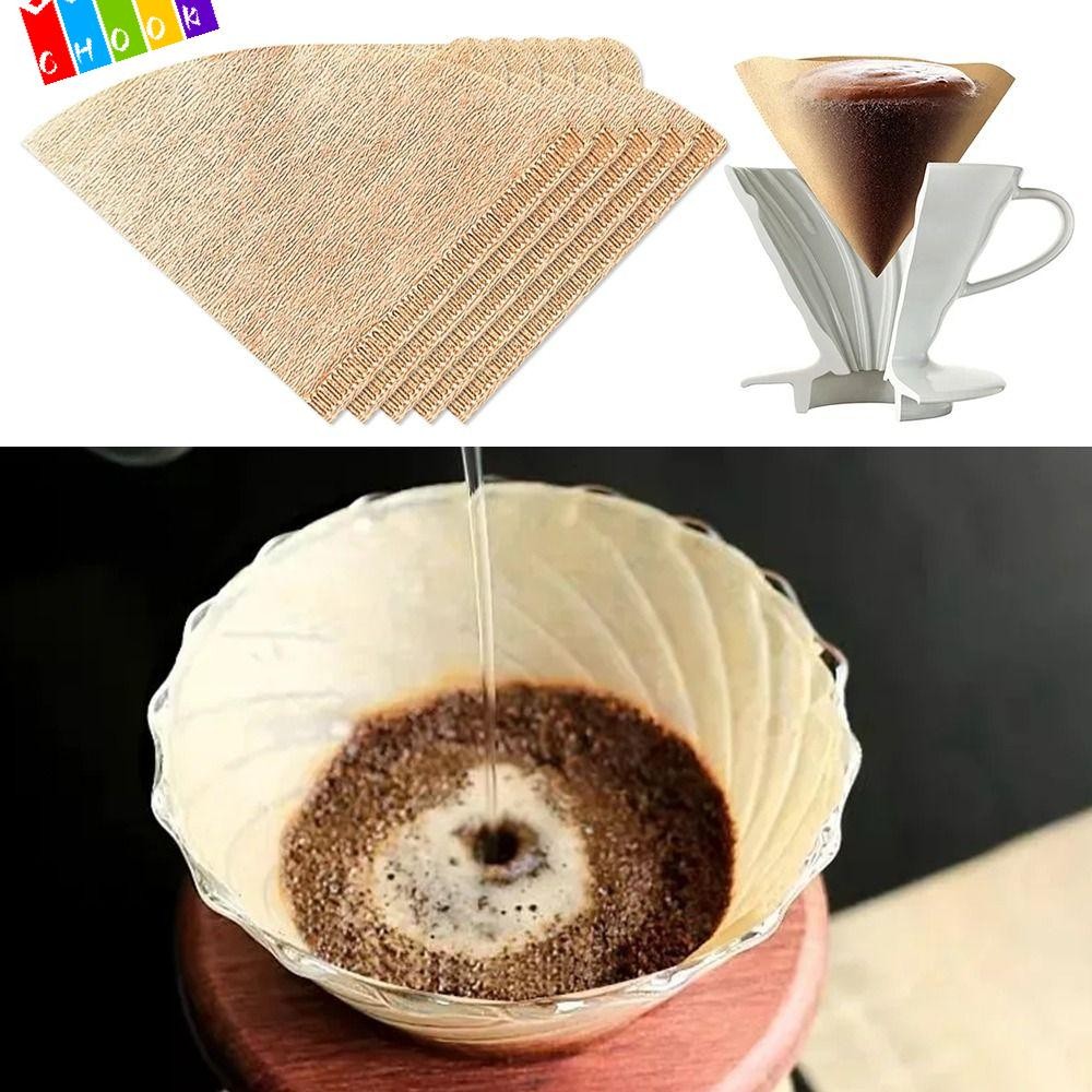 CHAAKIG 40Pcs Coffee Filter Paper, Pull-out Drip Special Hand-brewed ...