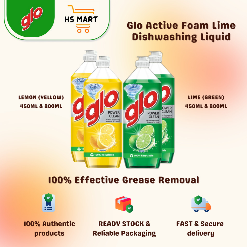 GLO ACTIVE FOAM DISHWASHING LIQUID (450ML / 800ML) | Shopee Singapore