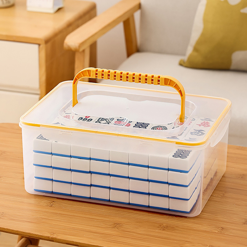 Mahjong Storage Box Thick Transparent Portable Storage Box Portable ...
