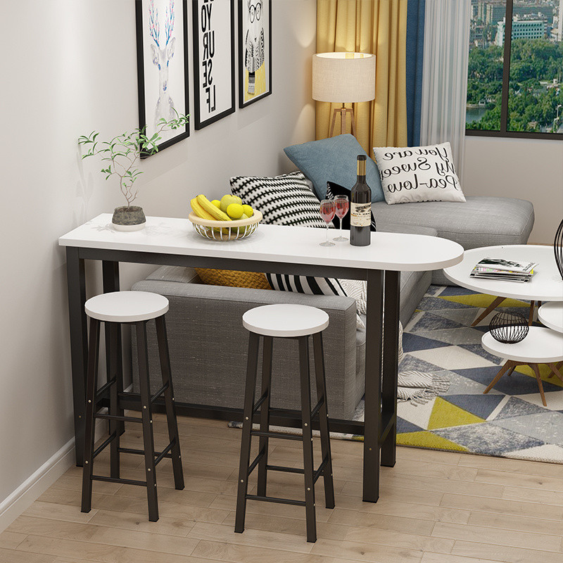 Household Bar Table Back Wall Restaurant Hotel Simple Steel Wood Small ...