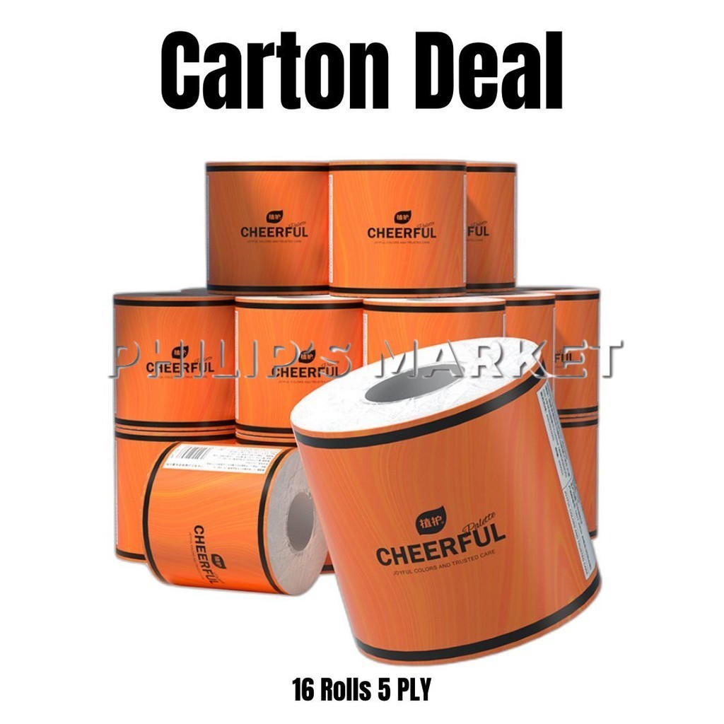 Cheerful 5ply Toilet Tissue Paper Carton (16 rolls) | Shopee Singapore