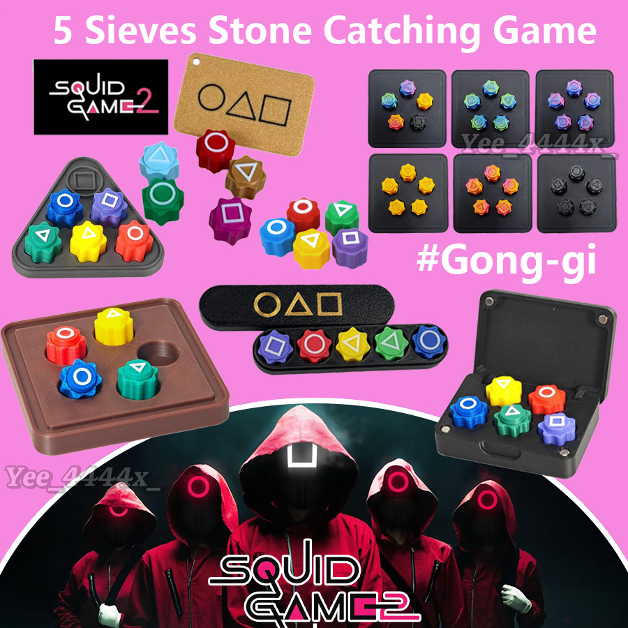 5-Dice Gonggi Stone Pebbles Set Funny Gonggi Stones Catching Korean ...