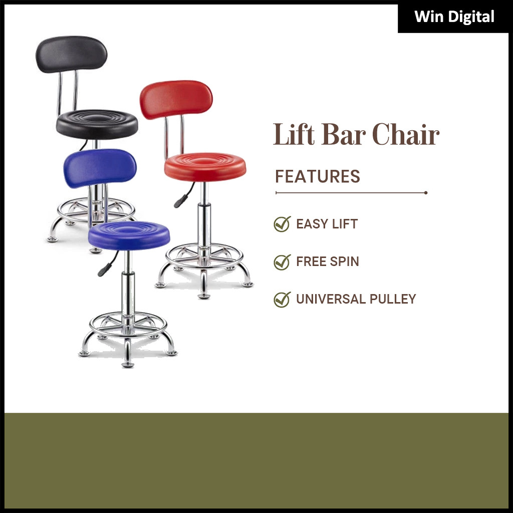 Lift Bar Chair – Swivel, adjustable height, and modern design. Ideal ...