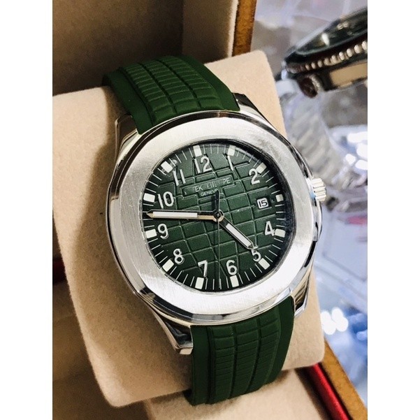 Full of Vitality Green Rubber Watch Strap Eye-Catching 42mm Noble ...