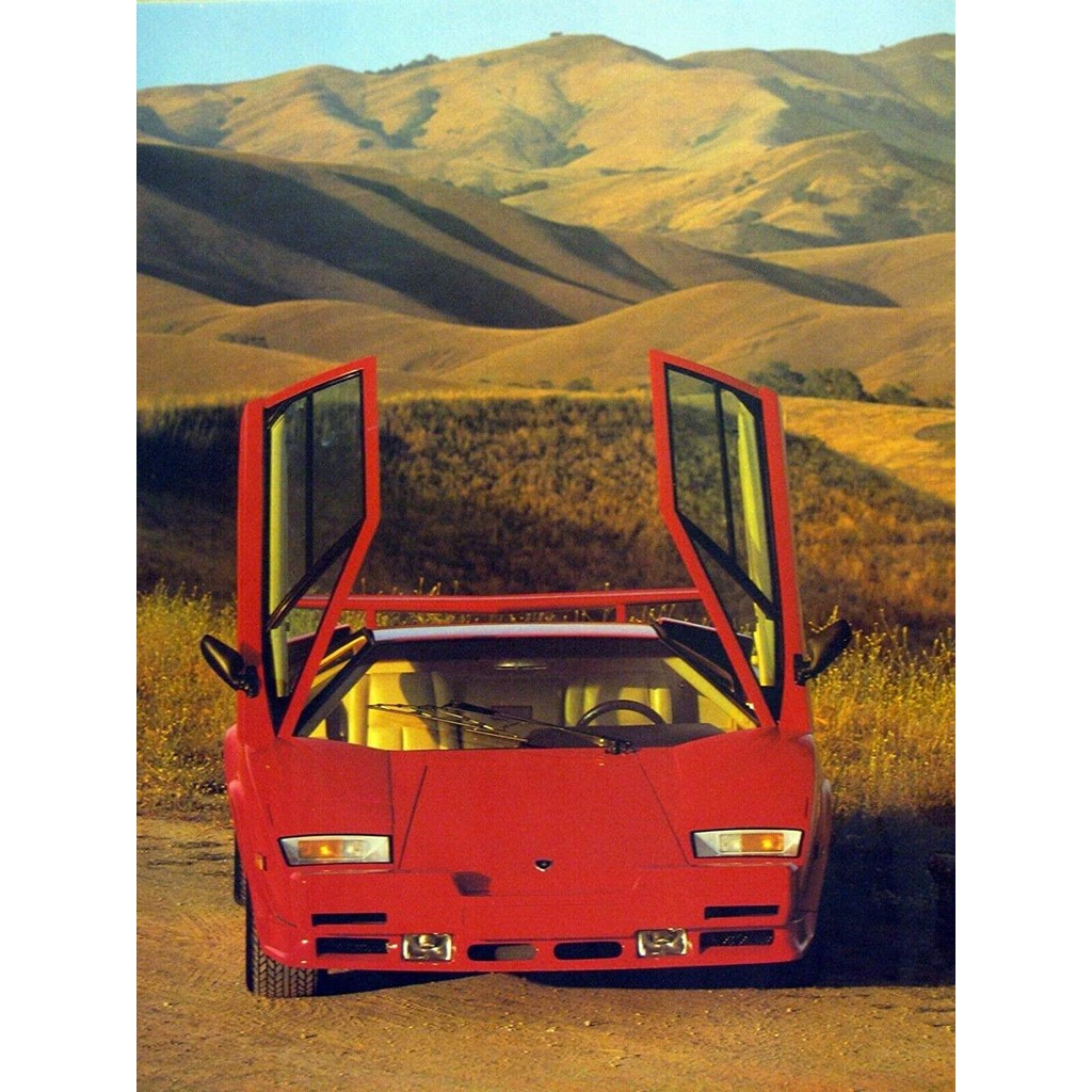Red Lamborghini Countach LPS Series with Butterfly Doors x Poster ...