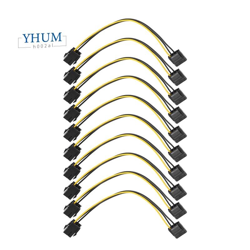 10 Pcs Molex to PCI-E Power Adapter IDE 4Pin 4 Pin Female to 6 Pin Female 6Pin Graphics Video ...