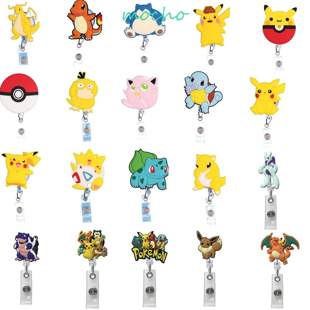 MOCHO Retractable Badge Reel, Pikachu Name Card Nurse Badge Holder ...